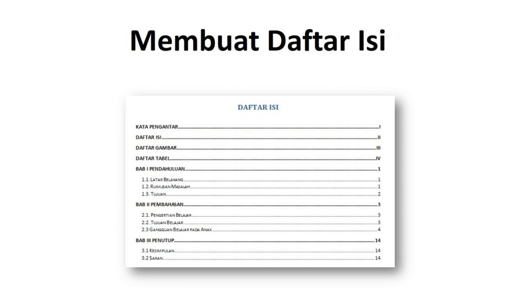 Cara Membuat Daftar Isi - Uprint.id