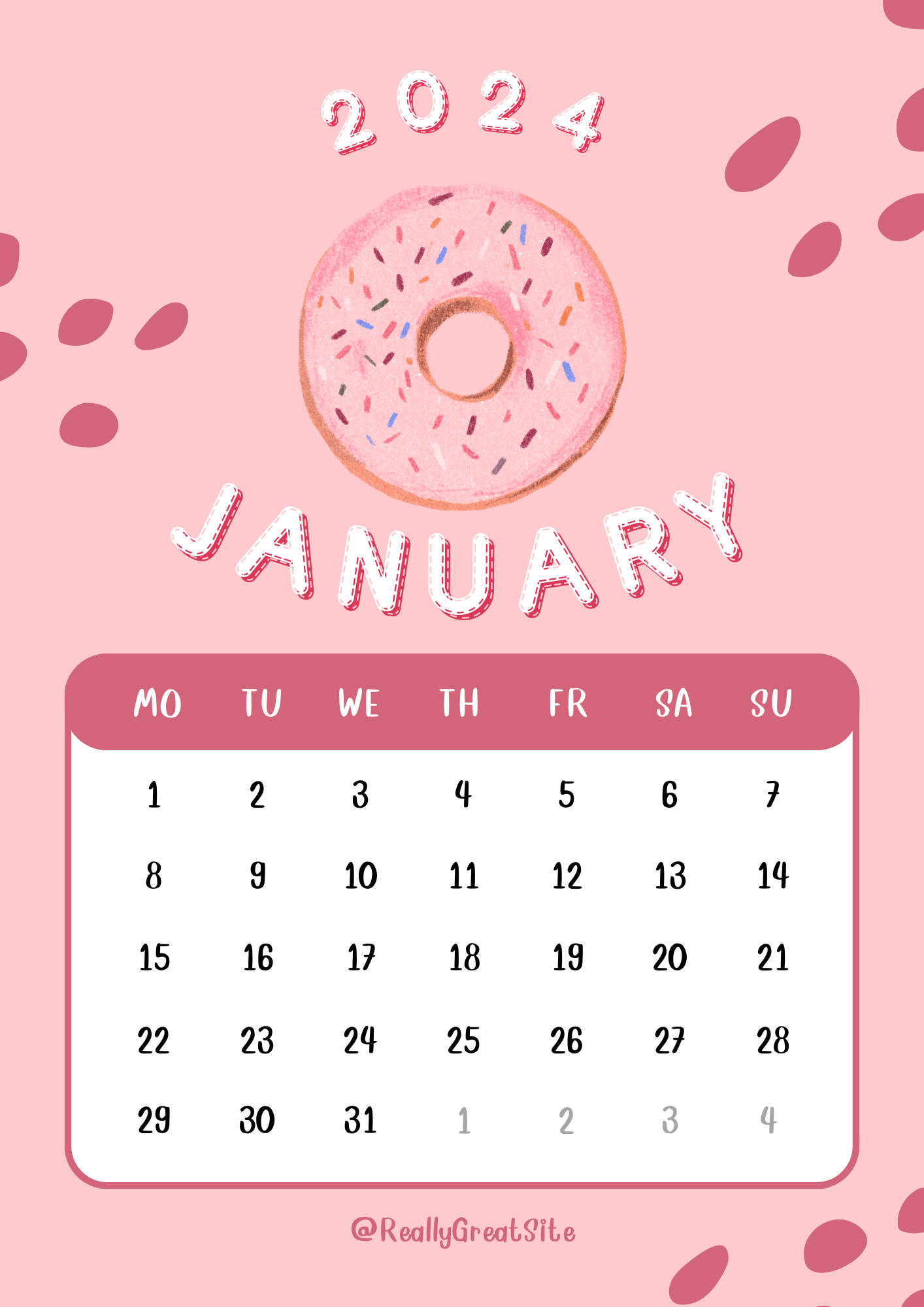 Template Kalender 2024:Mudahan dengan kreativ dengan Uprint.