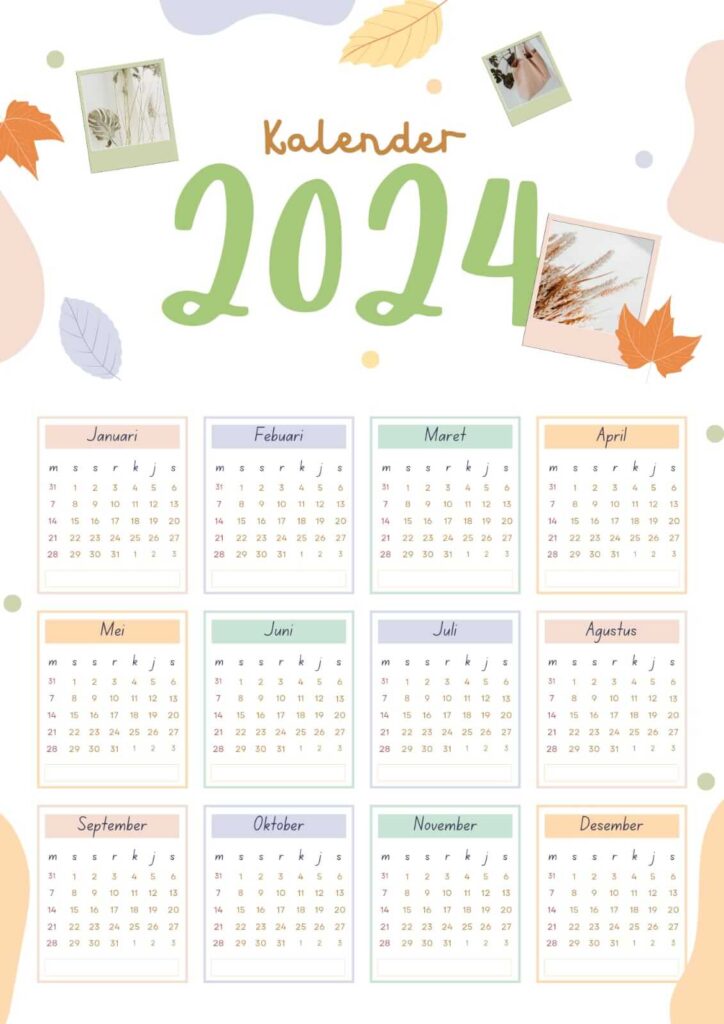 Template Kalender 2024:Mudahan dengan kreativ dengan Uprint.